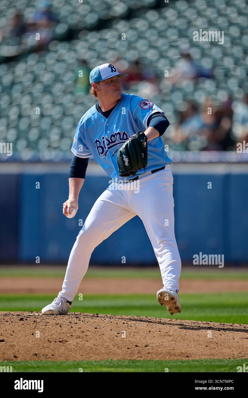 Buffalo Bisons pitcher Paxton Schultz (28) during an MiLB International ...