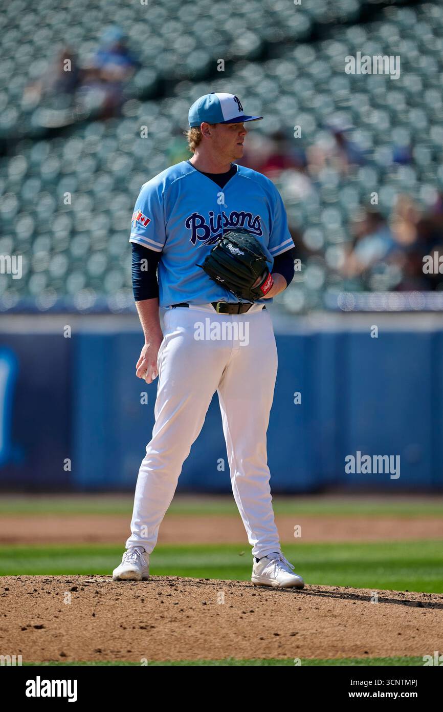 Buffalo Bisons pitcher Paxton Schultz (28) during an MiLB International ...