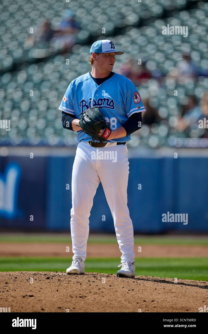 Buffalo Bisons pitcher Paxton Schultz (28) during an MiLB International ...