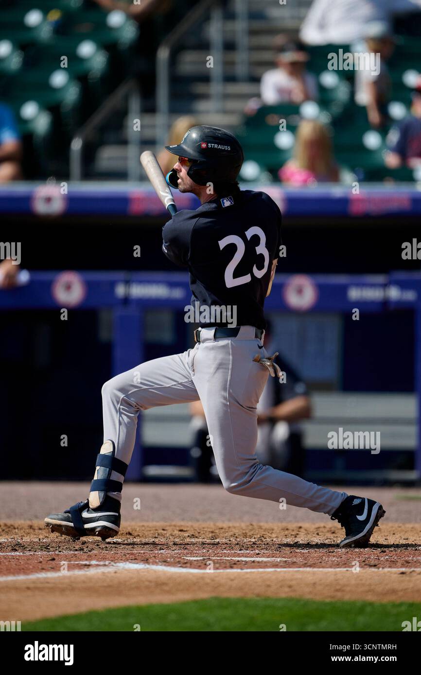 Scranton/Wilkes-Barre RailRiders Braden Shewmake (23) bats during an ...