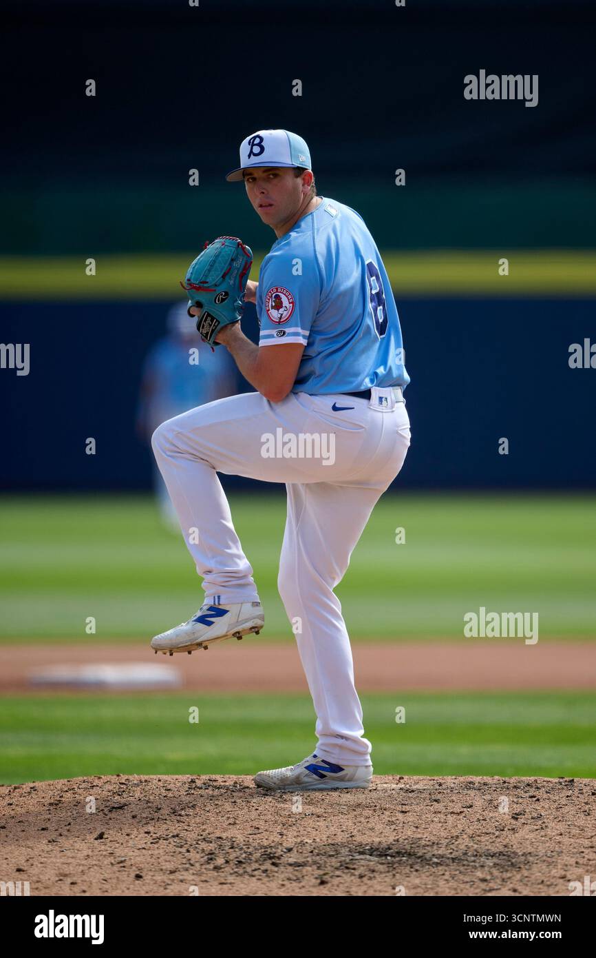 Buffalo Bisons pitcher Andrew Bash (8) during an MiLB International ...