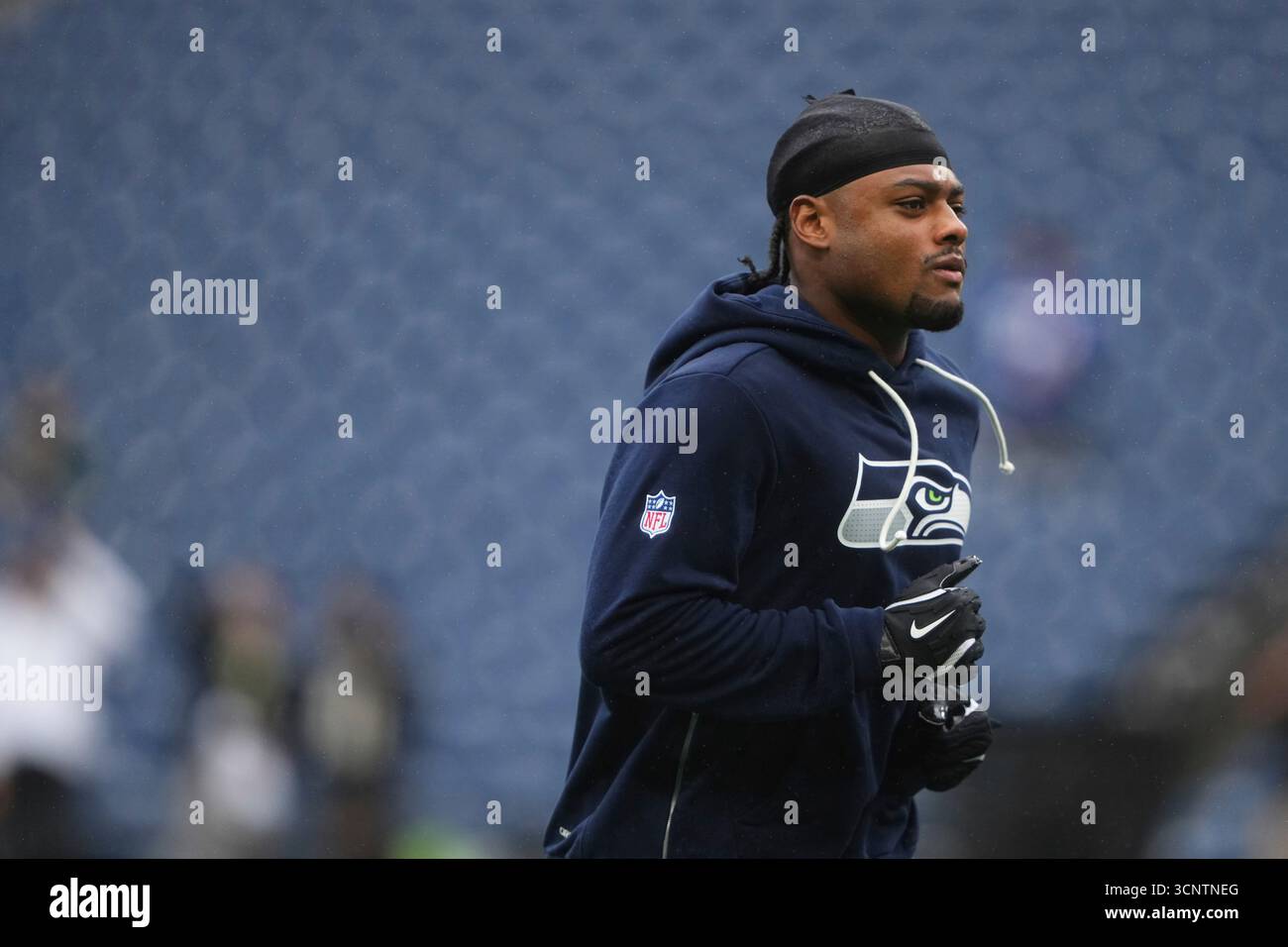 Seattle Seahawks safety Coby Bryant warms up before an NFL football ...