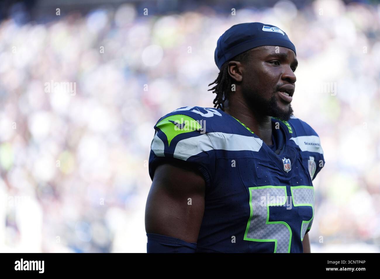 Seattle Seahawks linebacker Boye Mafe walks off the field during ...