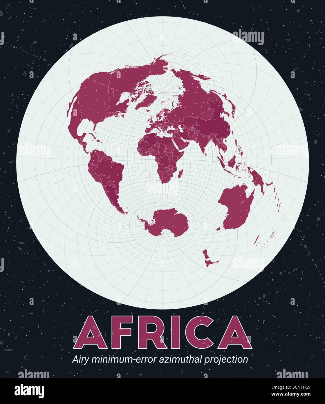 Africa world map azimuthal Stock Vector Images - Alamy