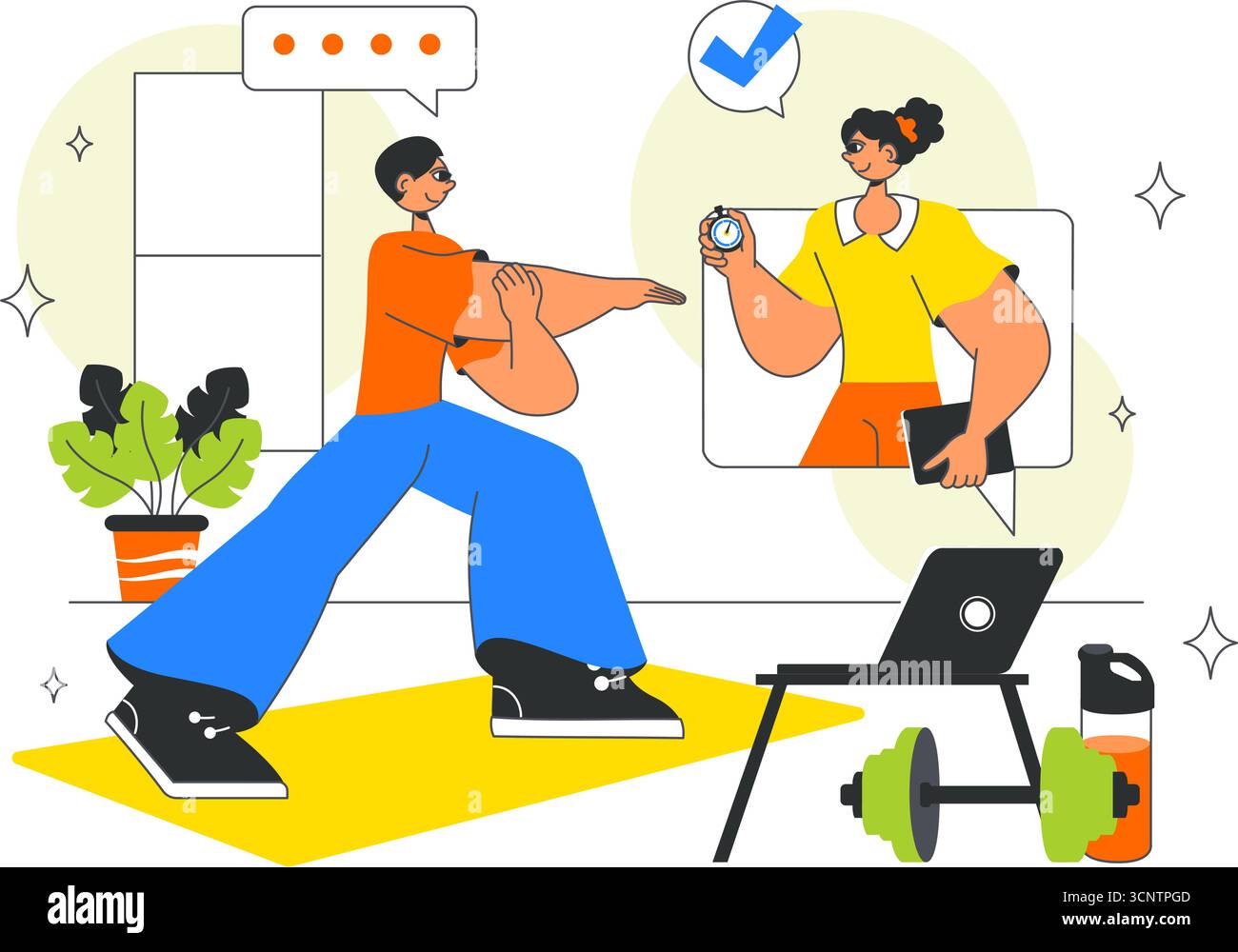 Fitness online virtual gym Stock Vector Images - Alamy