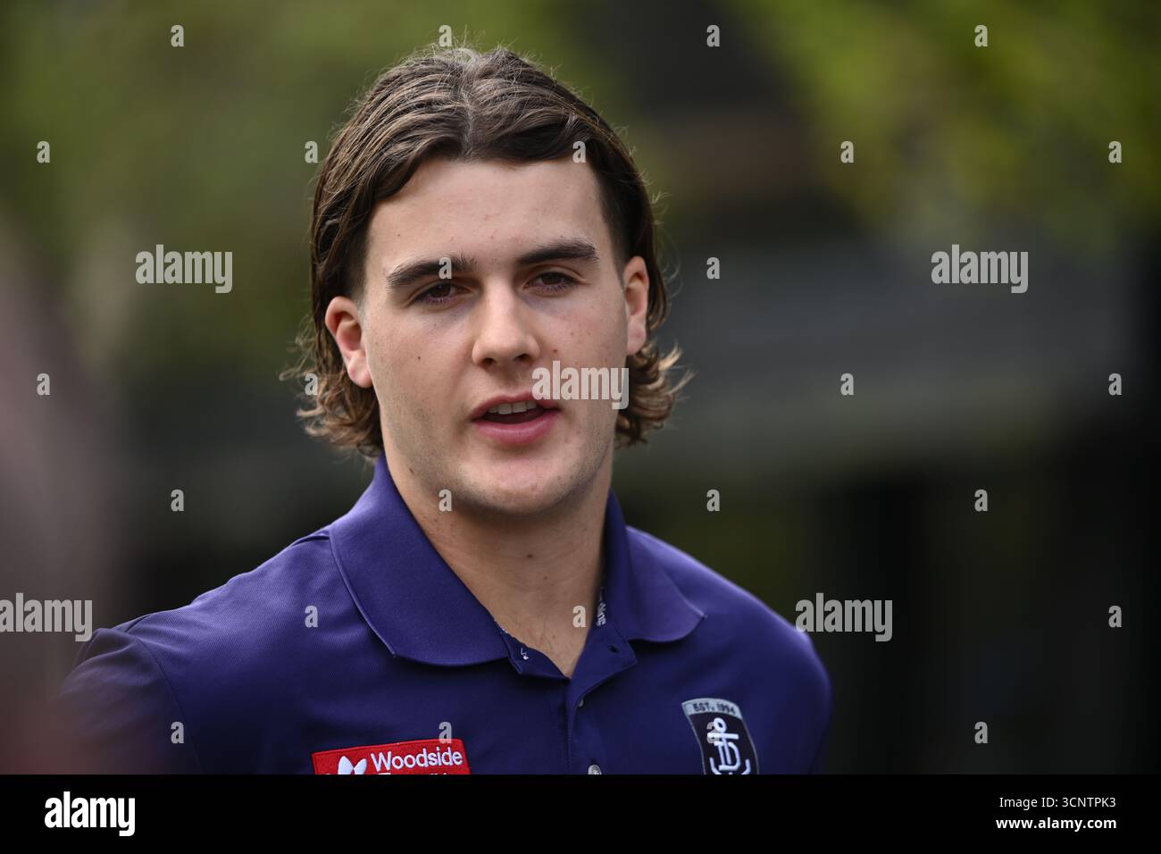 Rising Star award winner Murphy Reid of the Dockers speaks to media in ...