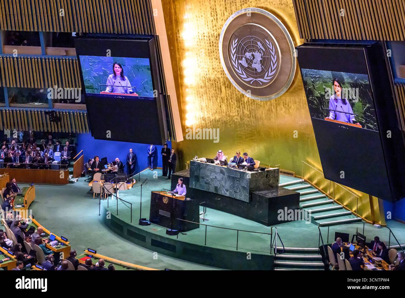 New York, 22nd Sep 2025. UN General Assembly President, Annalena ...