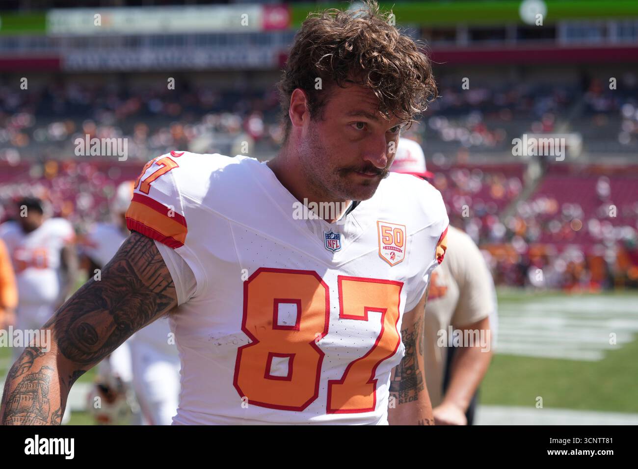 Tampa Bay Buccaneers tight end Payne Durham (87) leaves the field ...