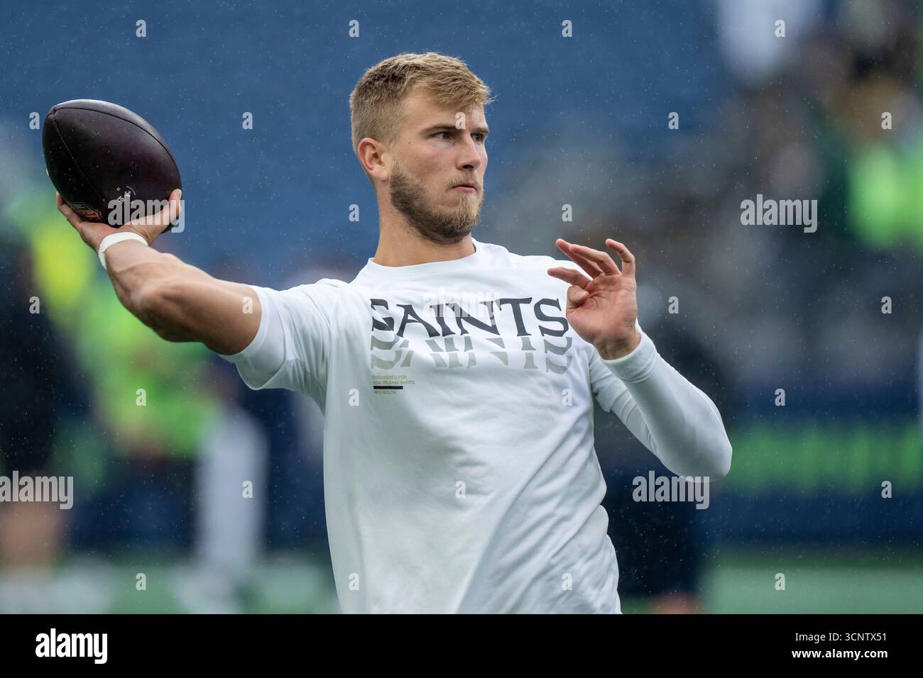 New Orleans Saints quarterback Tyler Shough passes the ball during ...