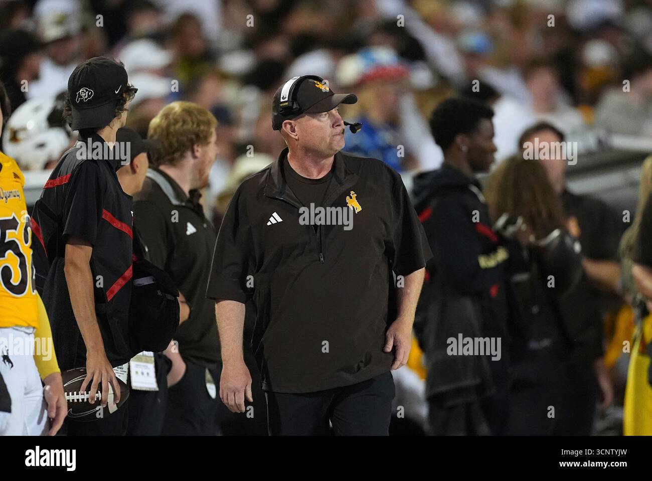 Wyoming head coach Jay Sawvel in the second half of an NCAA college ...