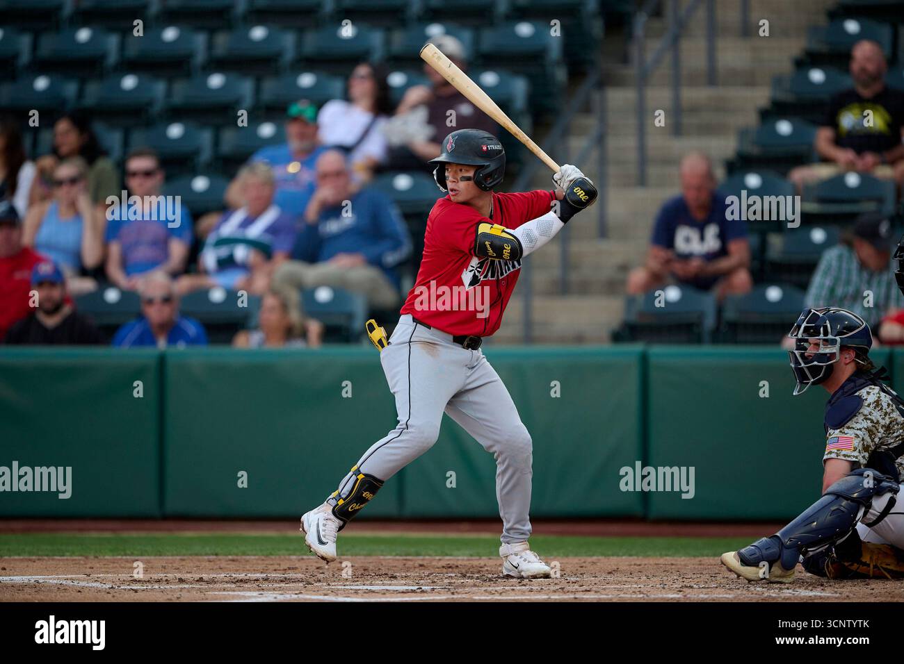 Indianapolis Indians Tsung-Che Cheng (1) bats during an MiLB ...