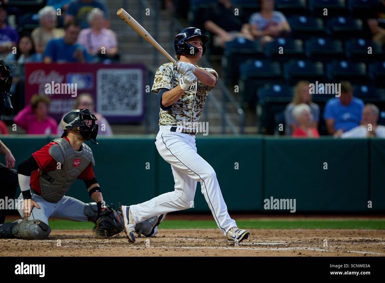Columbus Clippers Petey Halpin (8) bats during an MiLB International ...