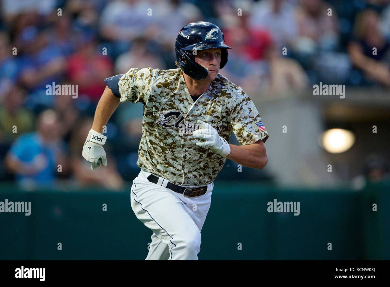 Columbus Clippers Petey Halpin (8) running the bases during an MiLB ...