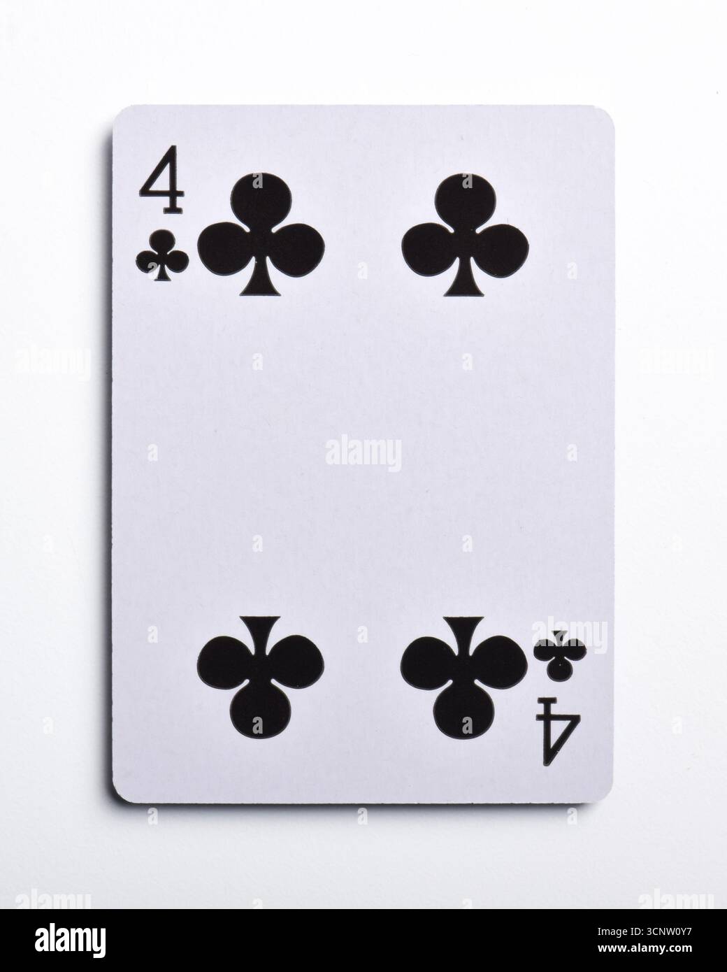 Four of clubs playing card, isolated on white background Stock Photo ...