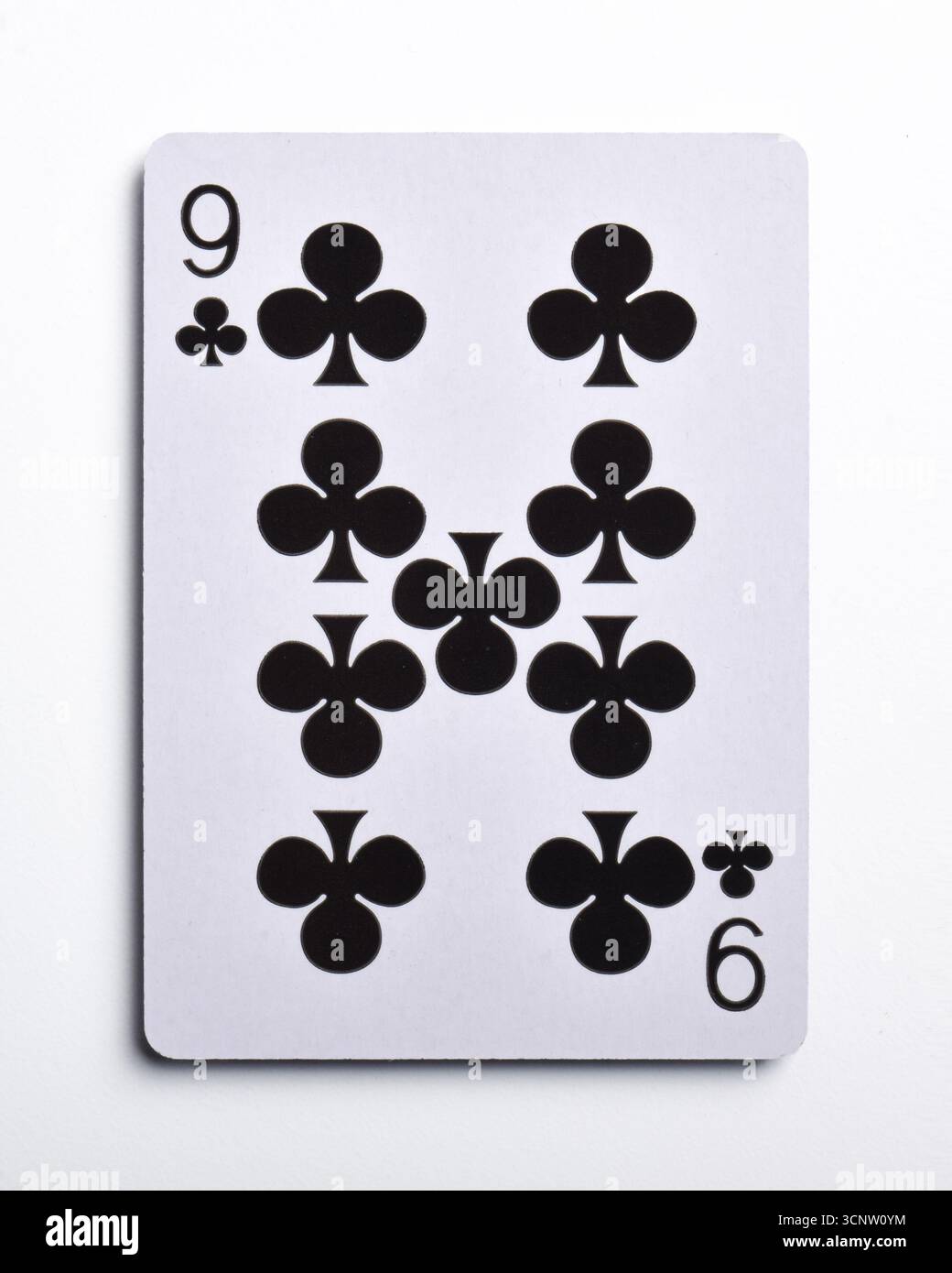 Nine of clubs playing card, isolated on white background Stock Photo ...