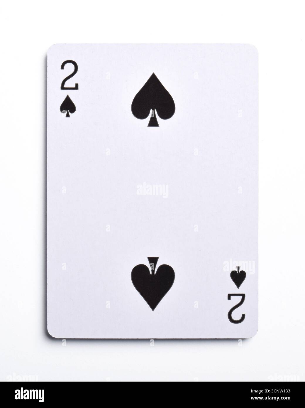 Two of spades playing card, isolated on white background Stock Photo ...