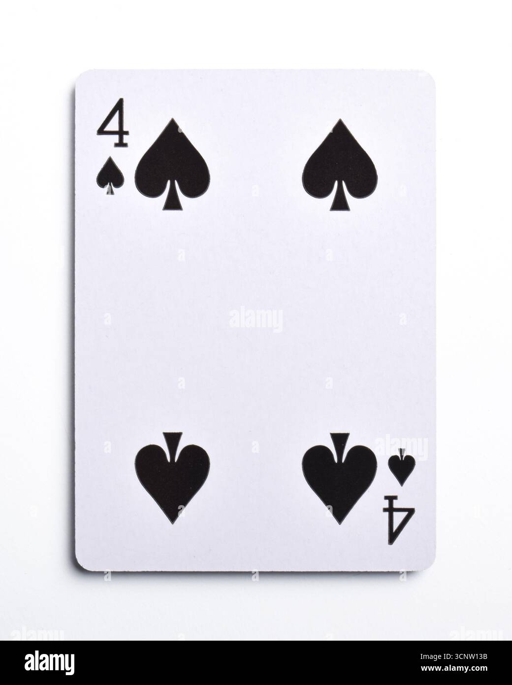 Four of spades playing card, isolated on white background Stock Photo ...