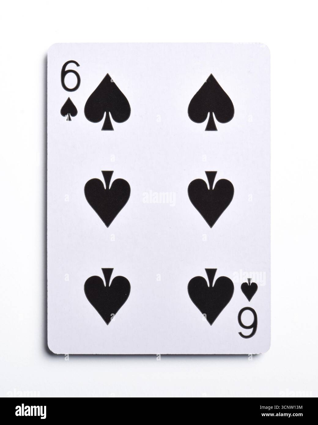 Six of spades playing card, isolated on white background Stock Photo ...