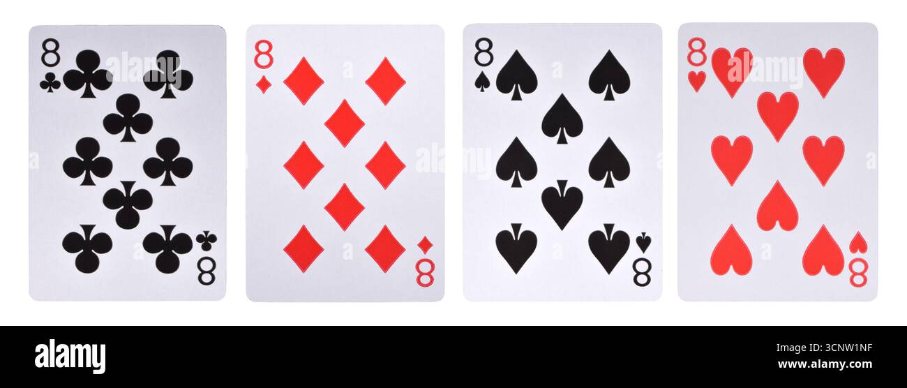 Set of playing cards isolated on white background, Hearts, Clubs ...