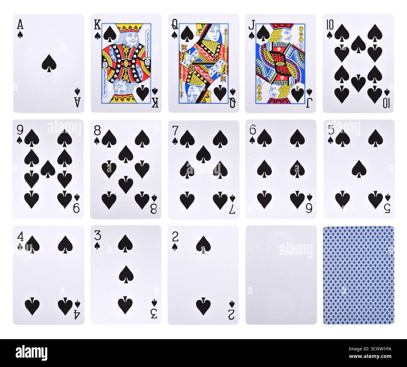 Set of Spades playing cards isolated on white background Stock Photo ...