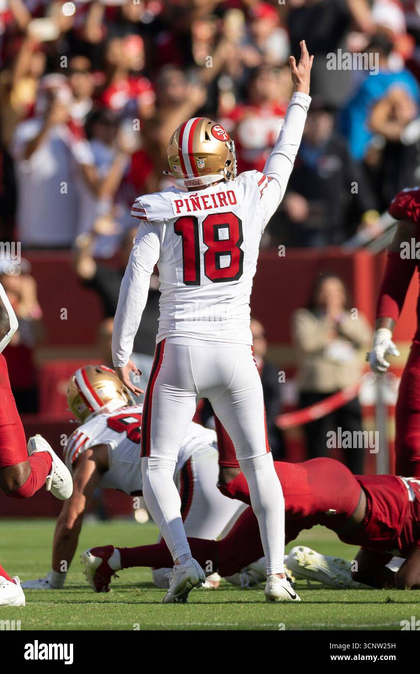 Sept 21, 2025; Santa Clara, California, USA; San Francisco 49ers kicker ...
