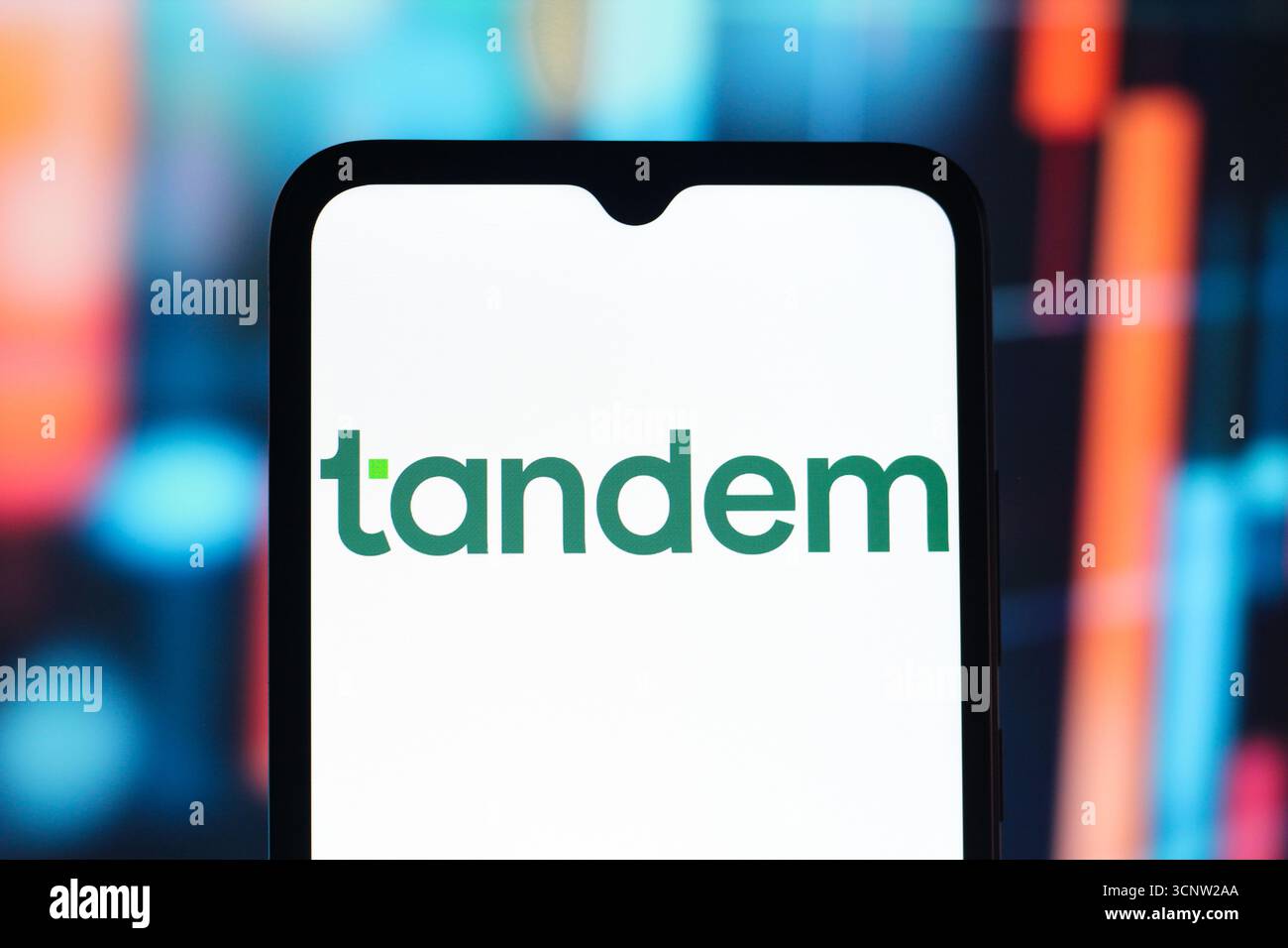 In this photo illustration, the Tandem Bank logo is seen displayed on a ...