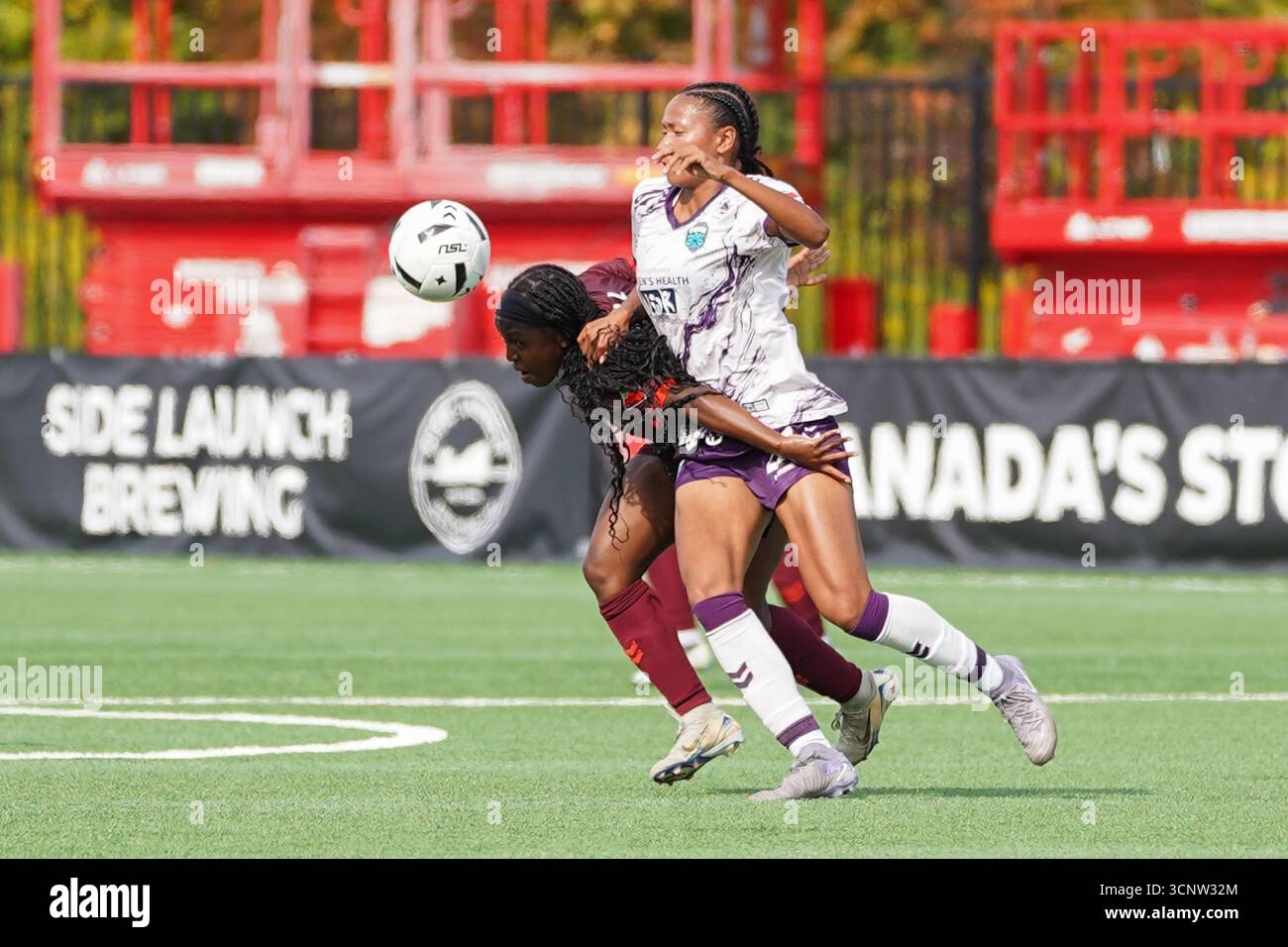 Nikayla Small #4 of AFC Toronto and Anne-Valerie Seto #21 of Halifax ...