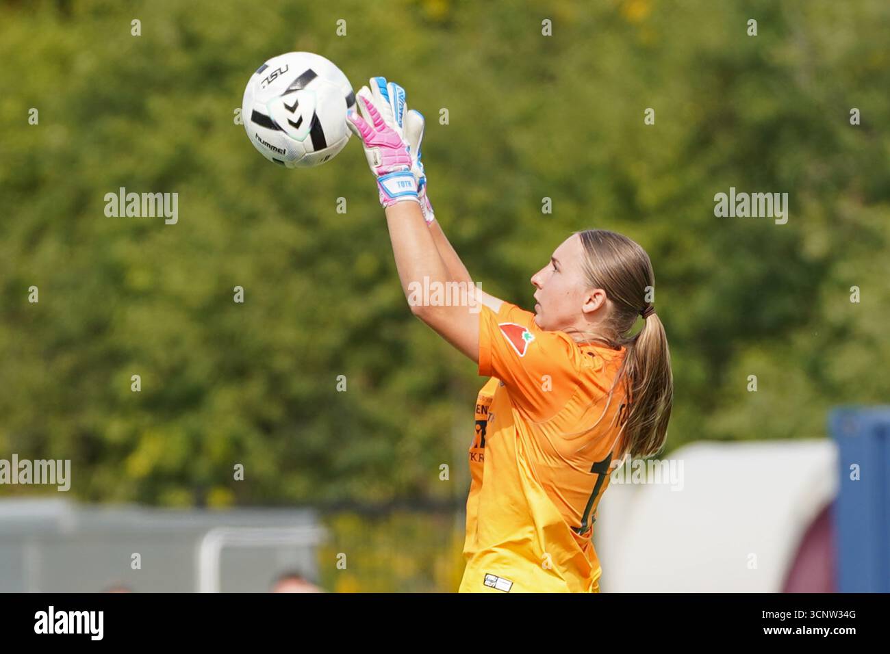 Anika Tóth #12 of Halifax Tides FC catches the ball during the Northern ...