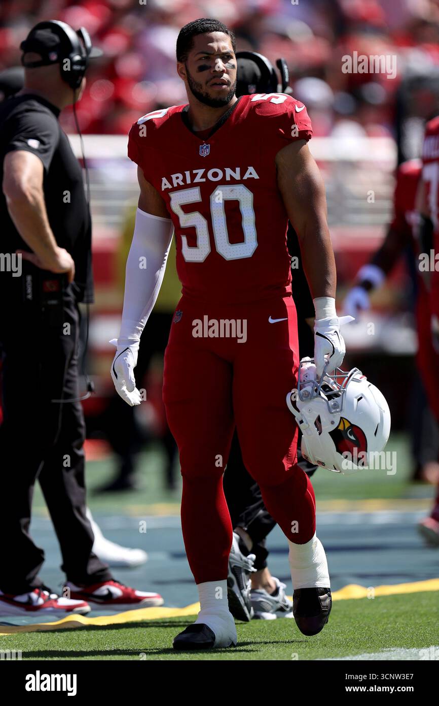 Arizona Cardinals linebacker Cody Simon (50) runs onto the field during ...