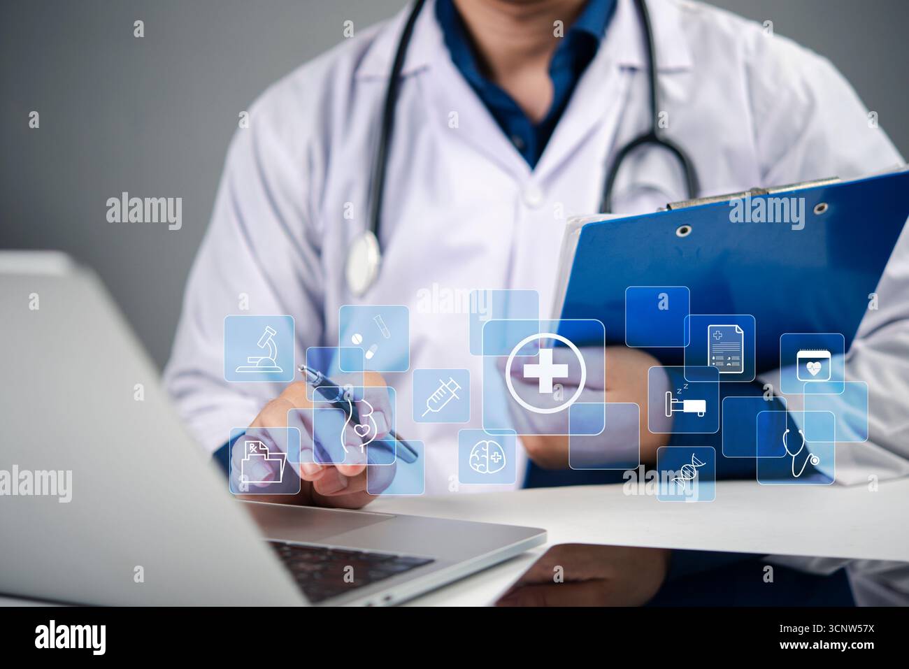 Healthcare provider operating digital hi-res stock photography and ...