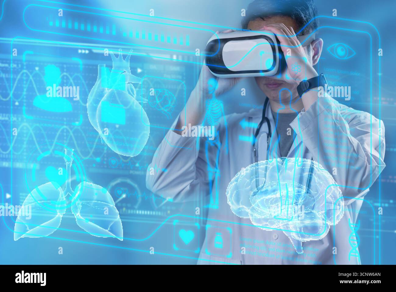 Holographic human heart in hi-res stock photography and images - Alamy