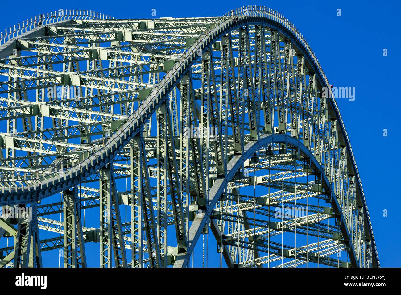 Detailed view of the Runcorn Widnes Bridge, also known as the Silver ...