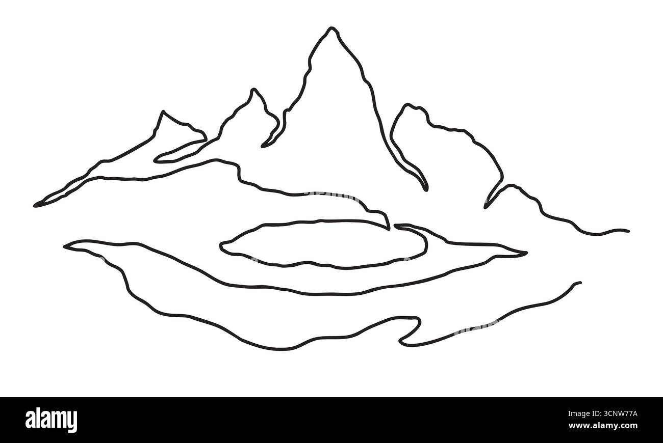 Landscape lake reflection mountains Cut Out Stock Images & Pictures - Alamy