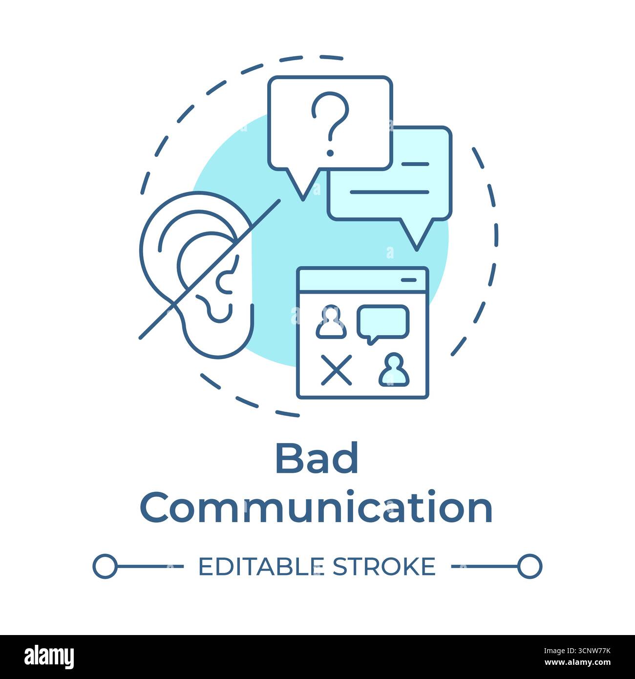 Bad communication soft blue concept icon Stock Vector Image & Art - Alamy
