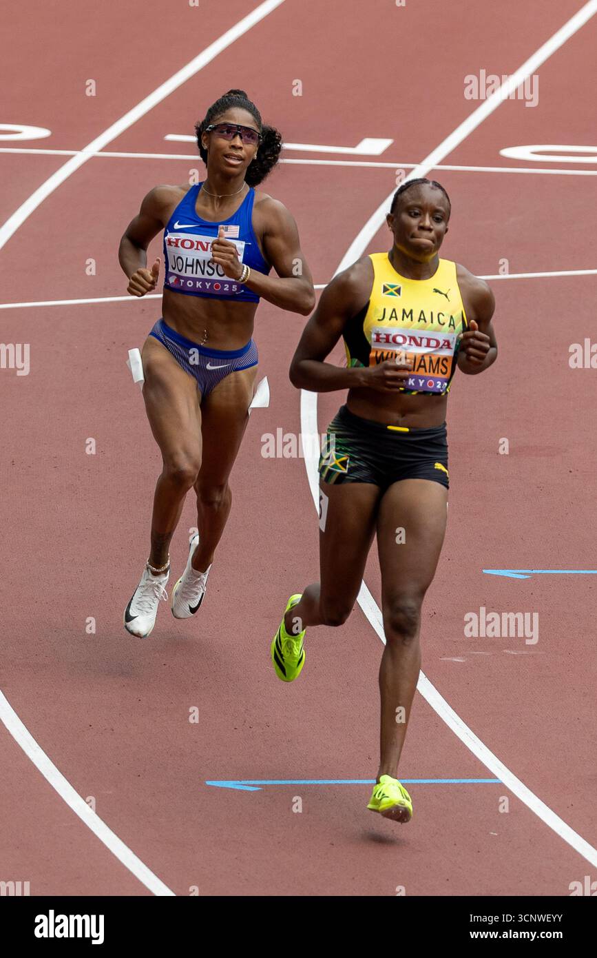 Alaysha Johnson (USA) runs a time of 12.76 in her heat of the 100 meter ...