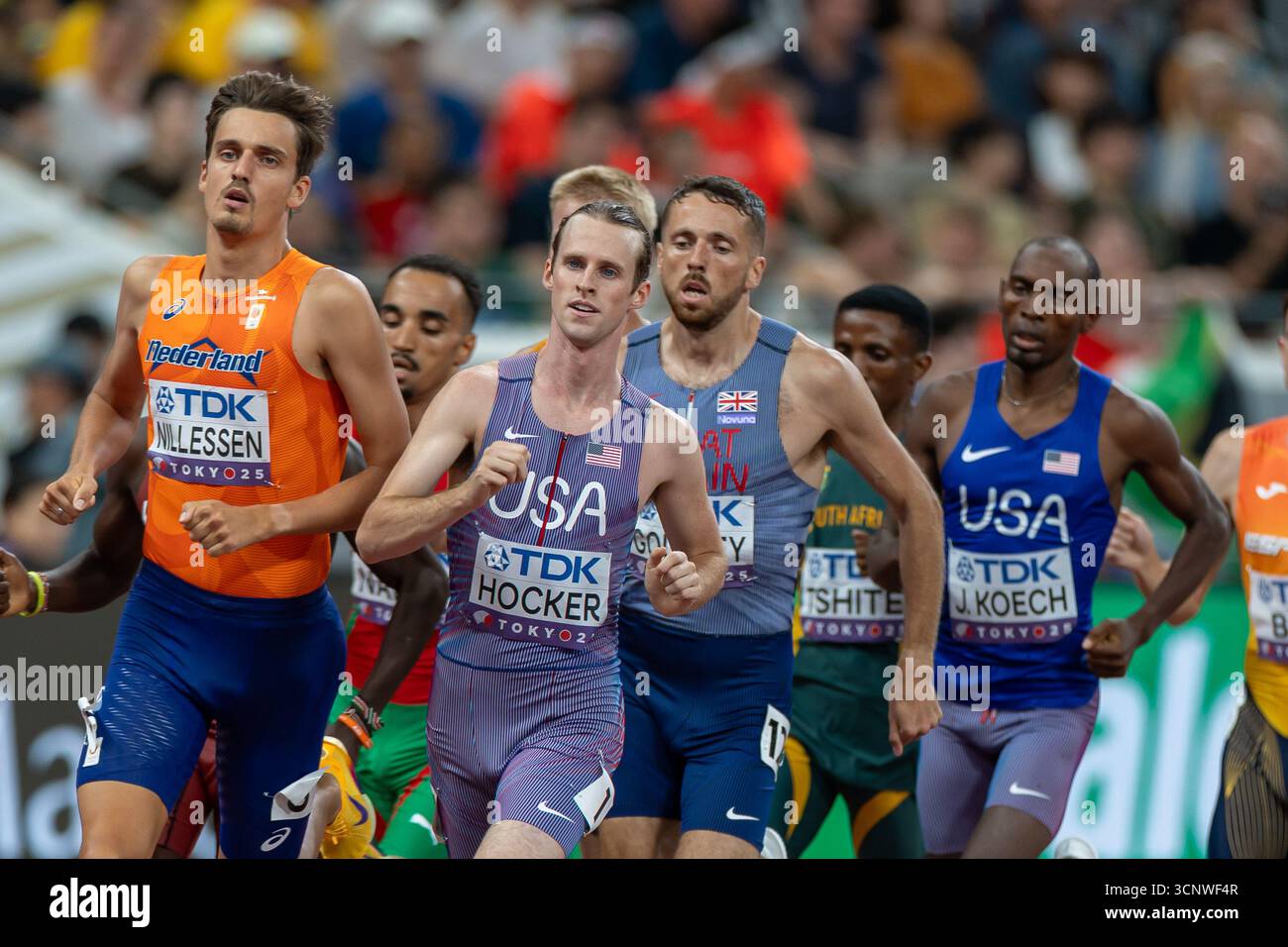 Jonah Koech (USA) runs a time of 3:36.89 in the semi-final of the 1500 ...