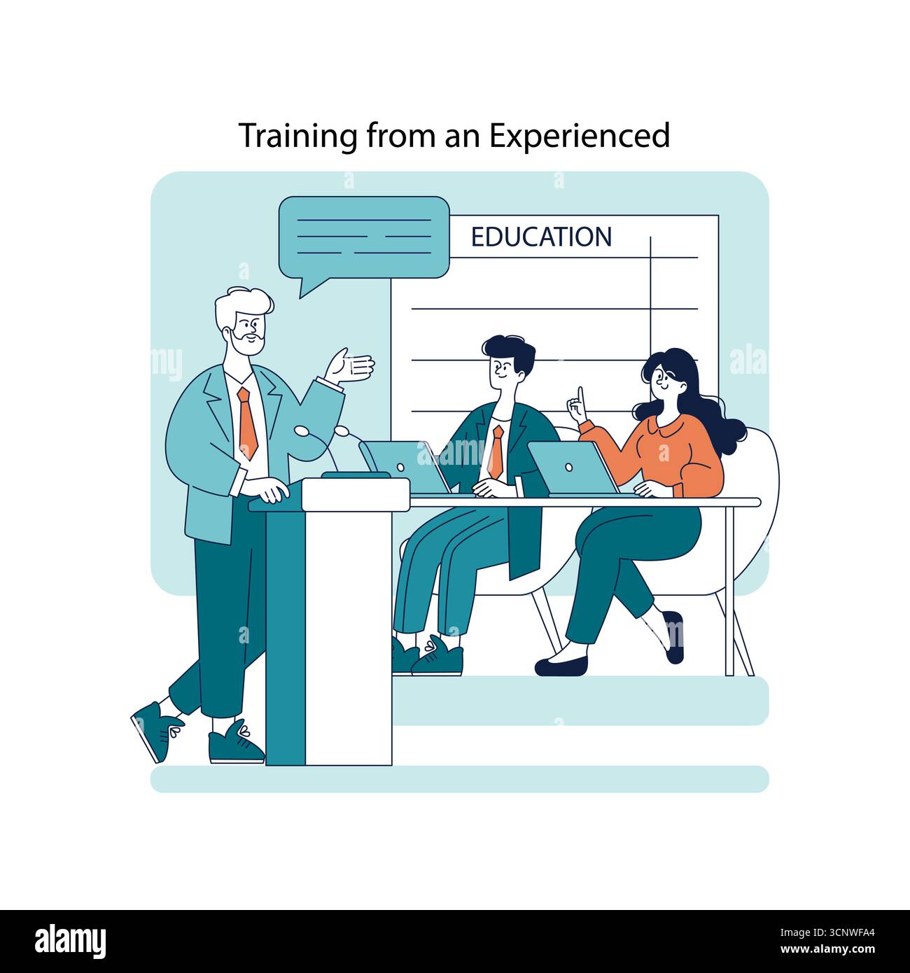 Business training session laptops Stock Vector Images - Alamy