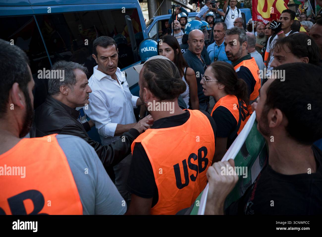 September 22, 2025, Cosenza, Cosenza, Italy: A girl seen confronting ...