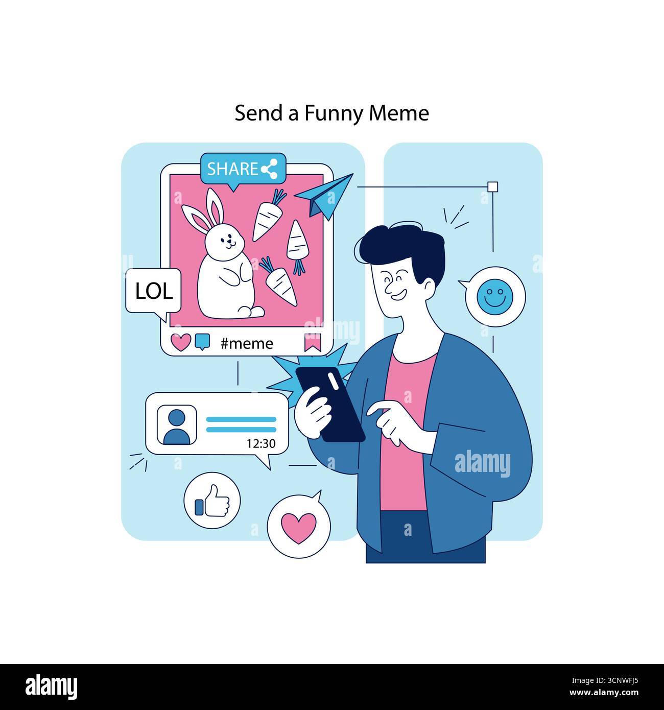 Funny meme social media Stock Vector Images - Alamy