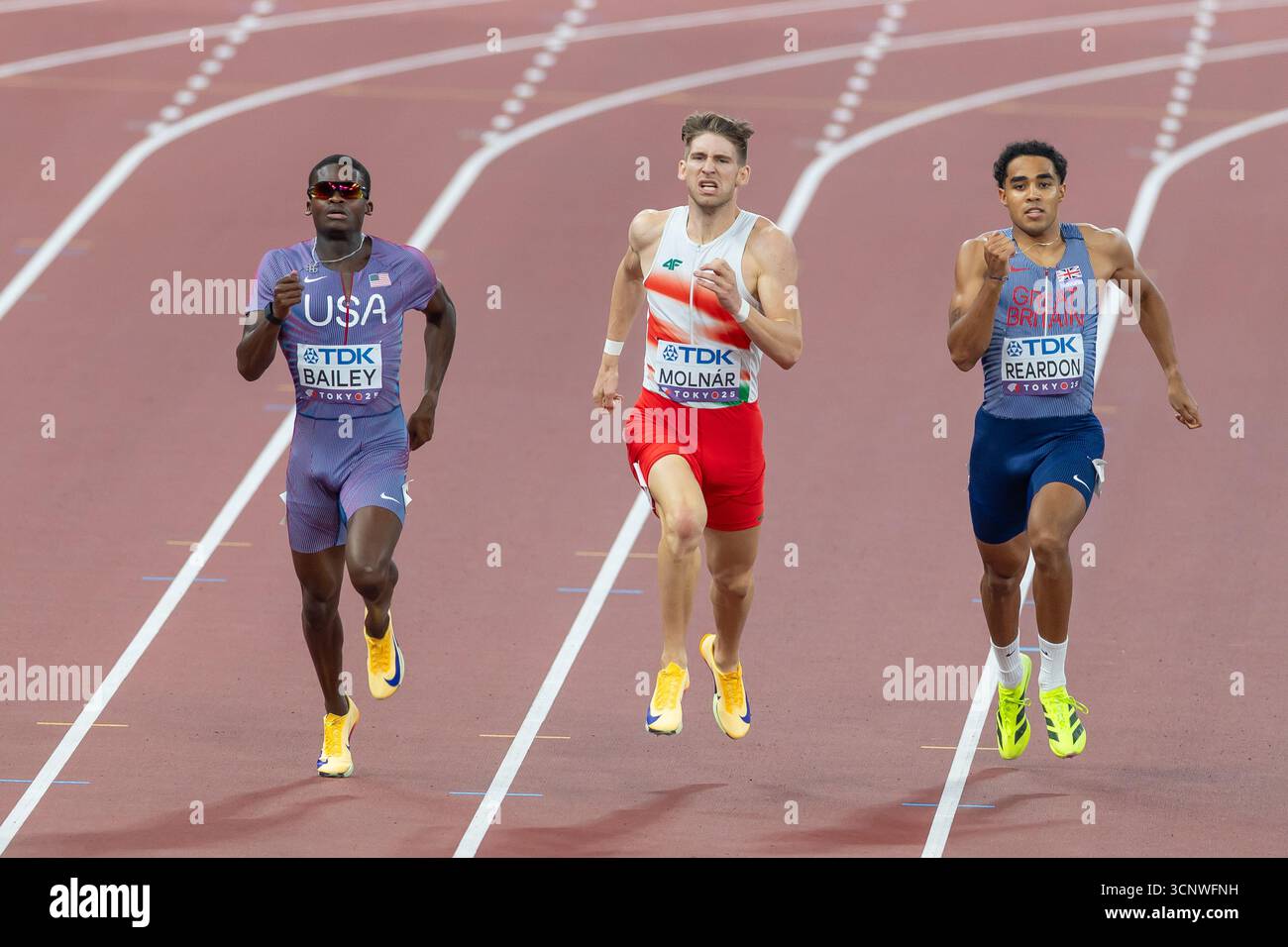 Christopher Bailey (USA) runs the 400 meter semi-final in a time of 45. ...