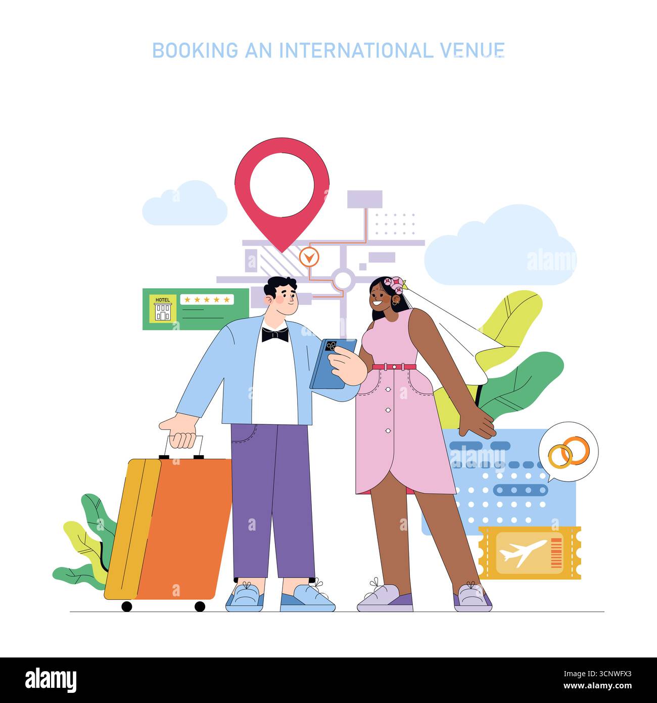 Booking the wedding Stock Vector Images - Alamy