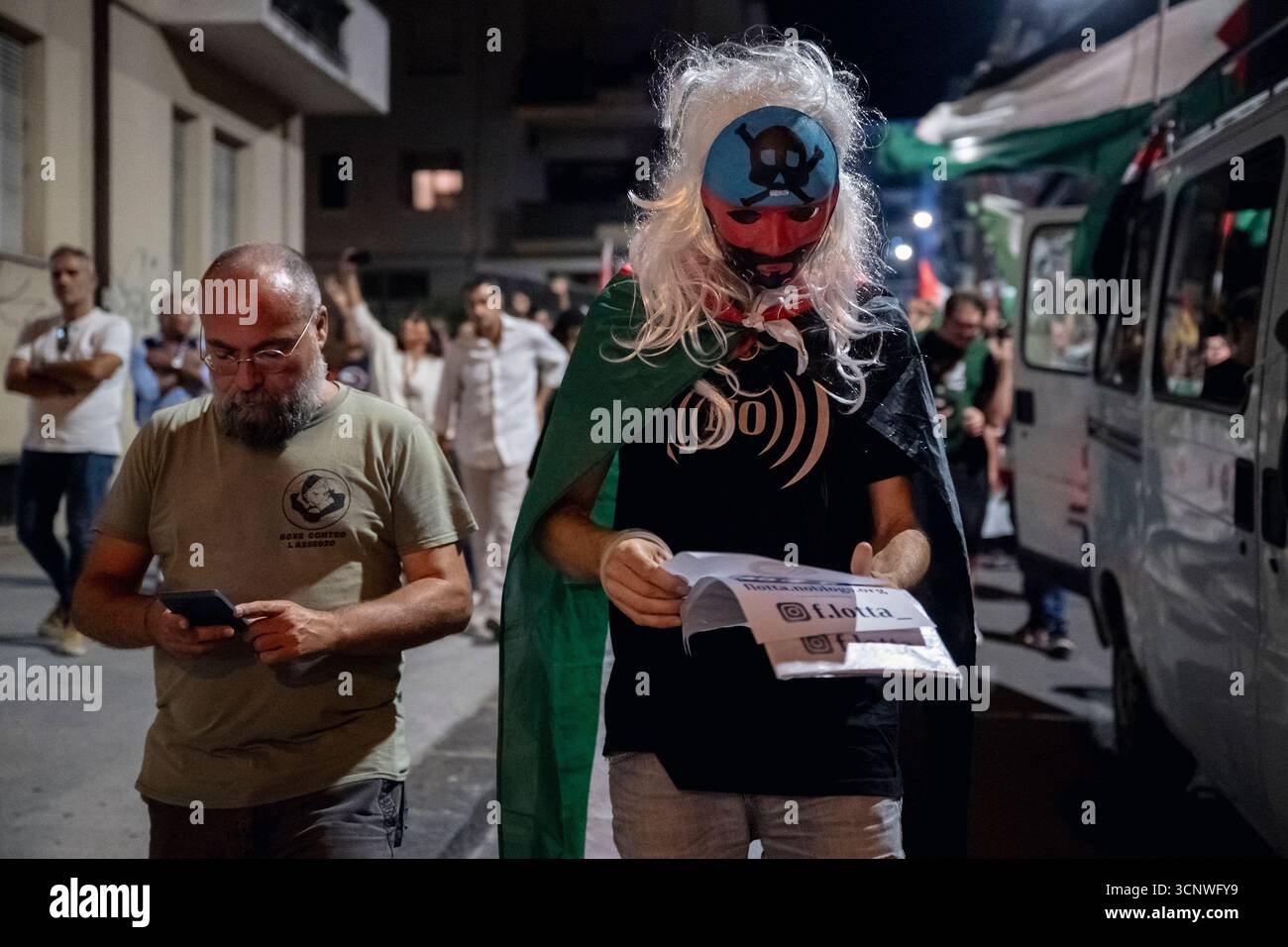 September 22, 2025, Cosenza, Cosenza, Italy: A man seen wearing a mask ...