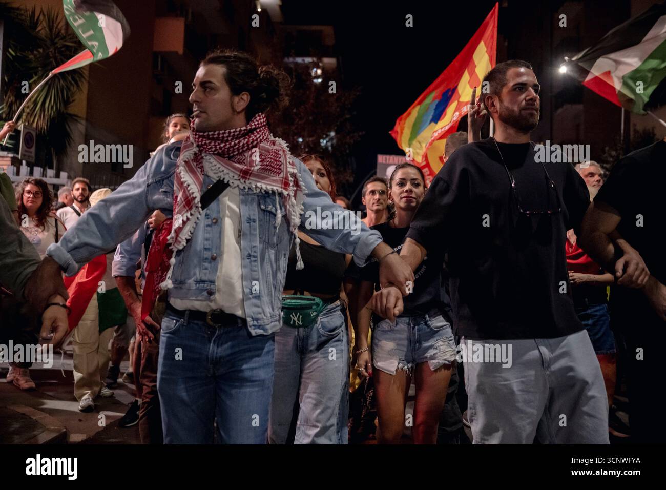 September 22, 2025, Cosenza, Cosenza, Italy: A group of people seen ...