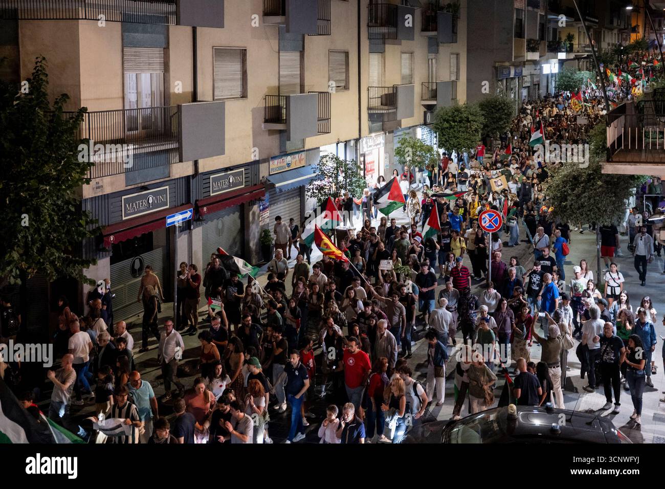 September 22, 2025, Cosenza, Cosenza, Italy: A group of people seen ...