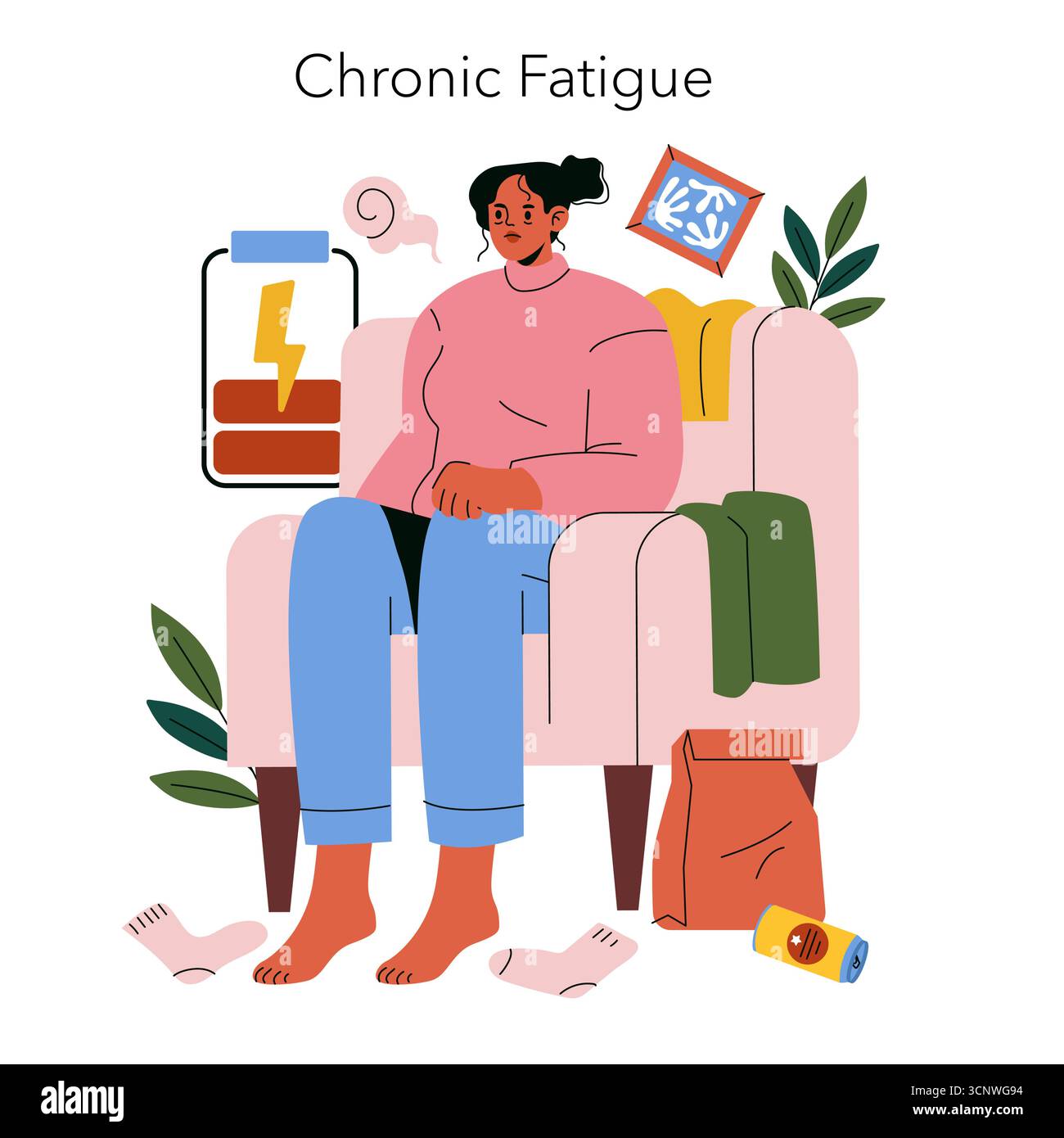 Chronic exhaustion Stock Vector Images - Alamy