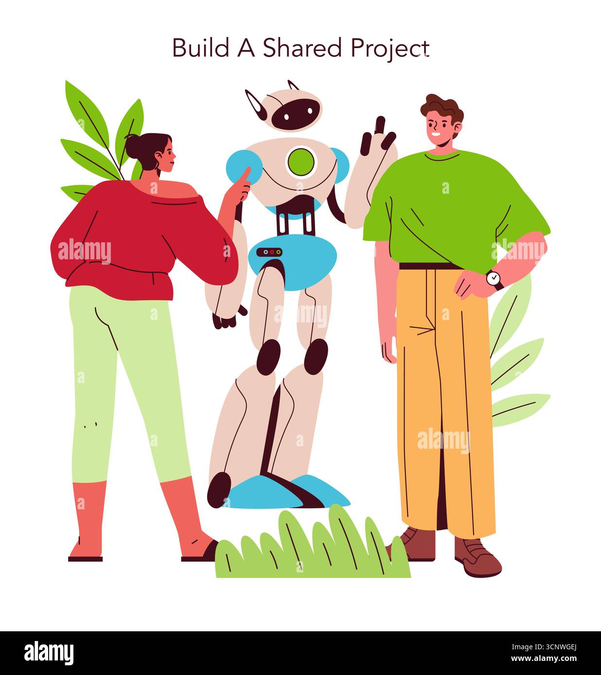 Collaborating on project two Stock Vector Images - Alamy