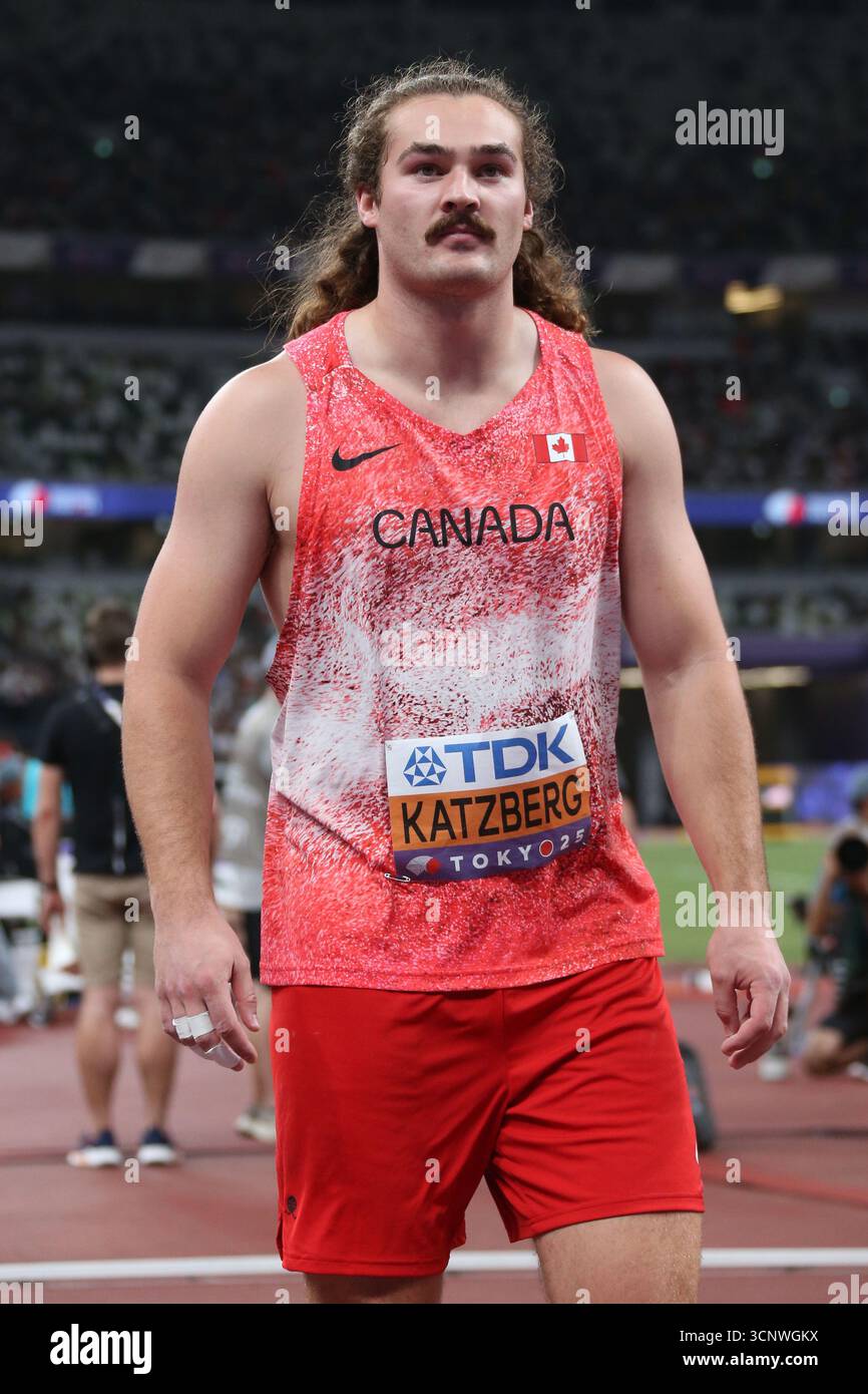 Sep 16, 2025; Tokyo, Japan; Ethan Katzberg (CAN) celebrates after ...