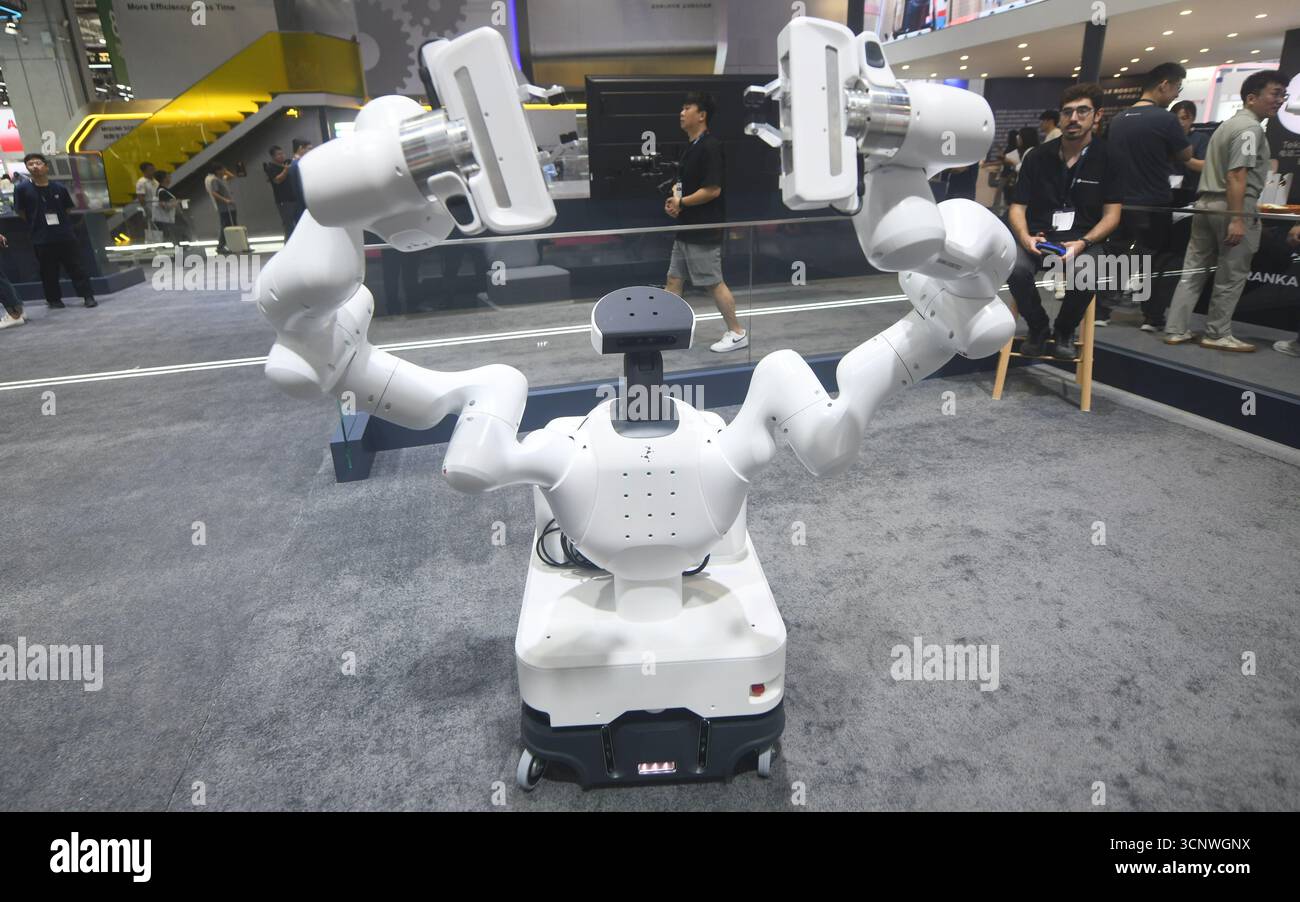 SHANGHAI, CHINA - SEPTEMBER 23, 2025 - A humanoid robot performs at The ...