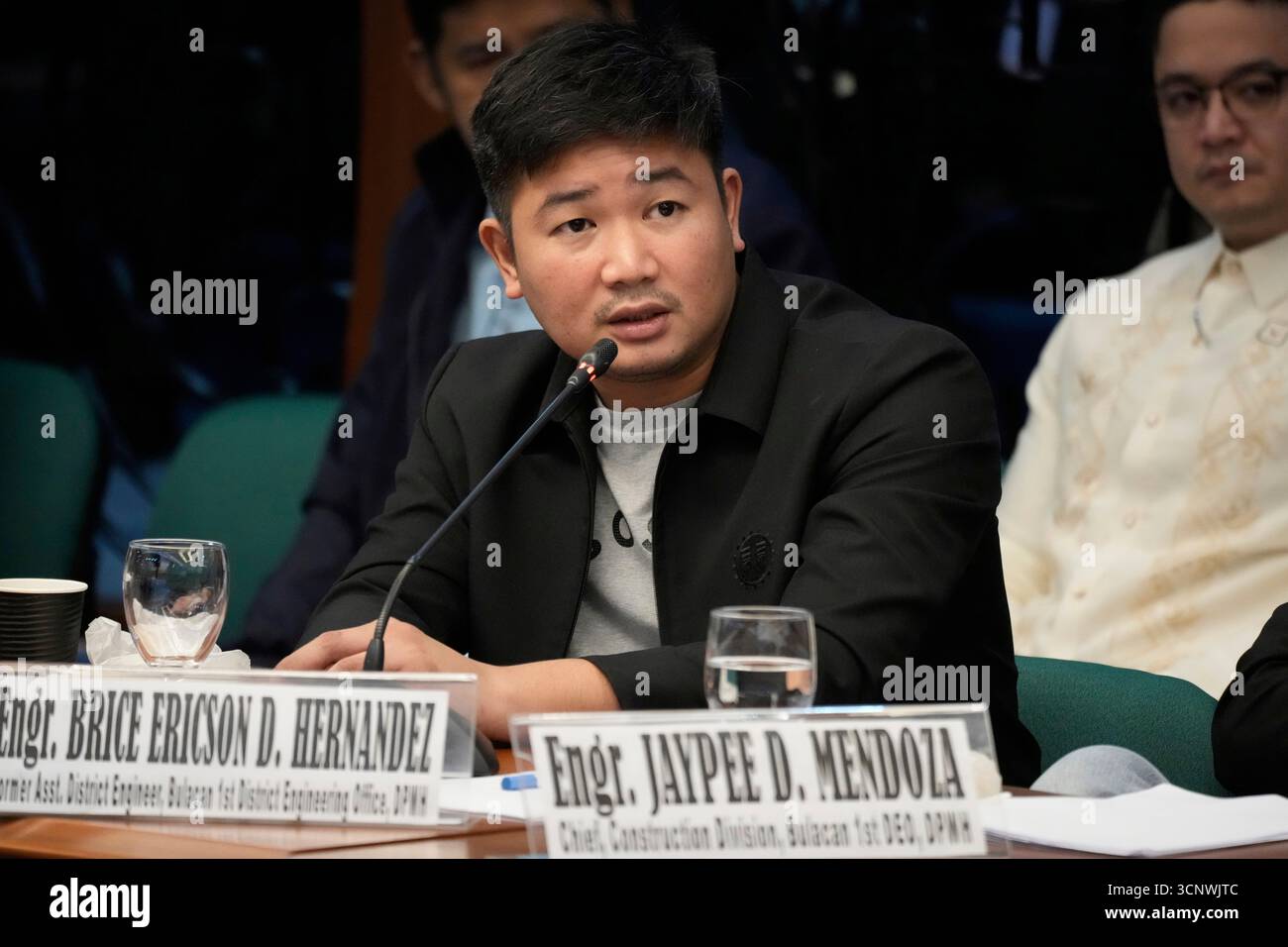 Former DPWH Engineer Brice Ericson Hernandez speaks during ...
