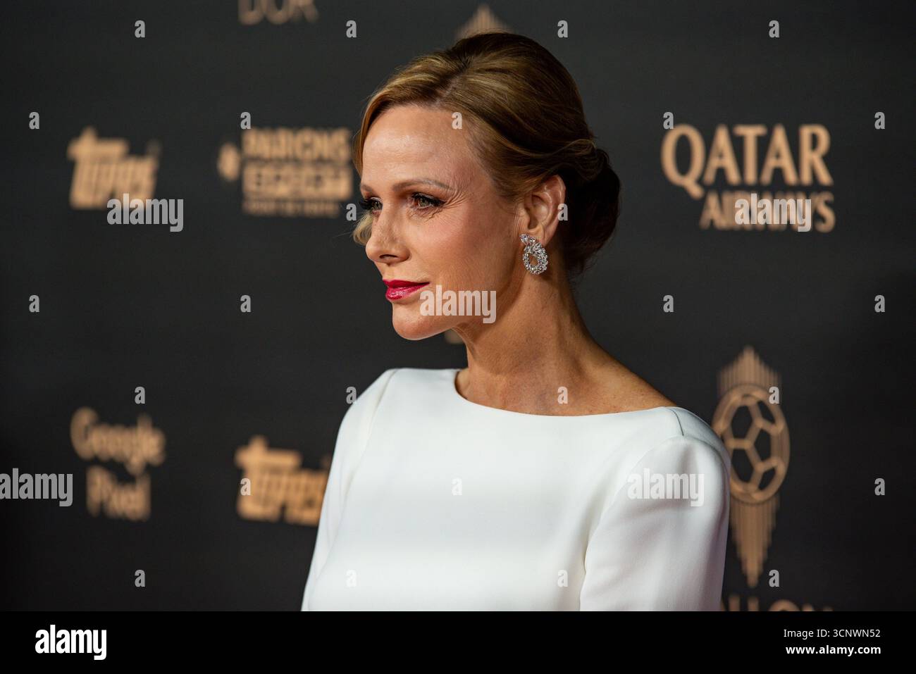 H.S.H. Princess Charlene of Monaco poses during the 69th Ballon D'Or ...